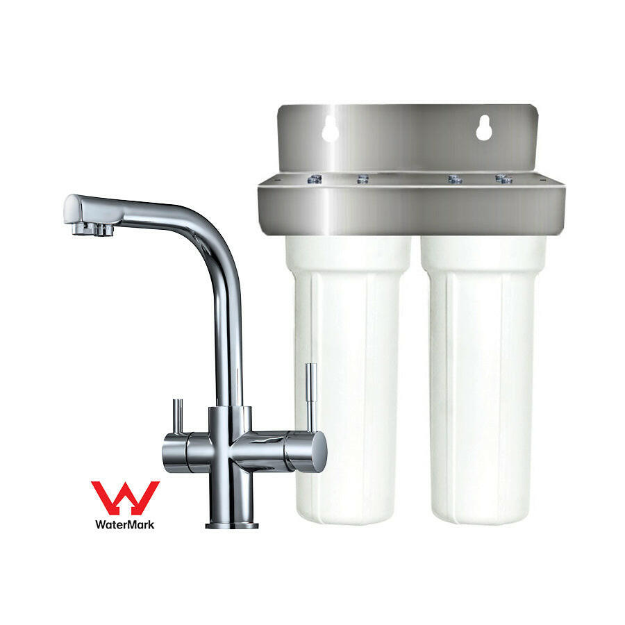 Under Bench "Twin" Water Filter System with PLV & "Classic" Tap (PSS-1 ...